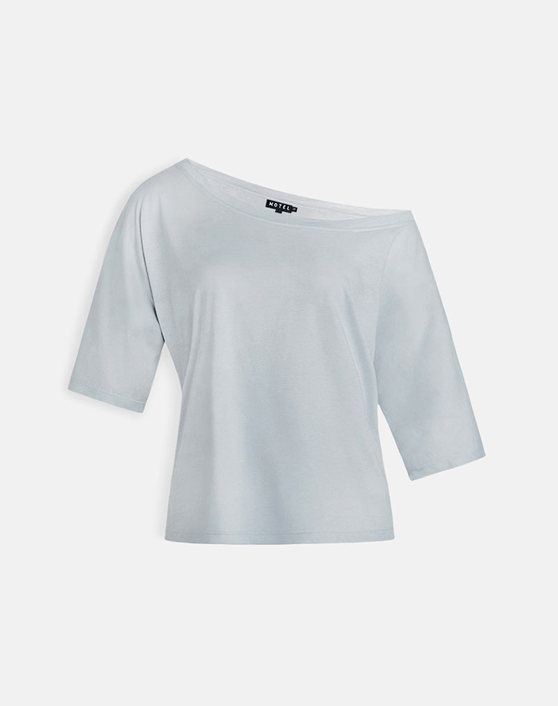 Light Steel Off-The-Shoulder Basic Top | Daman – motelrocks-com-us