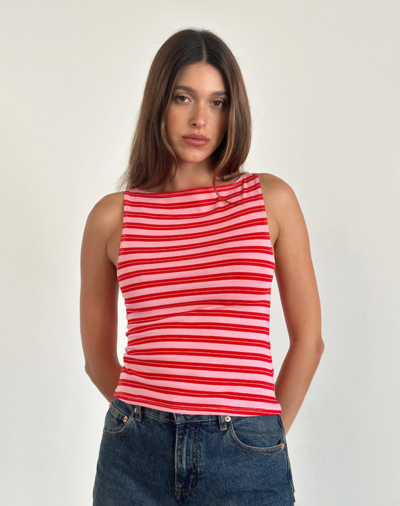 Pink and Red Stripe Vest | Dudley – motelrocks-com-us