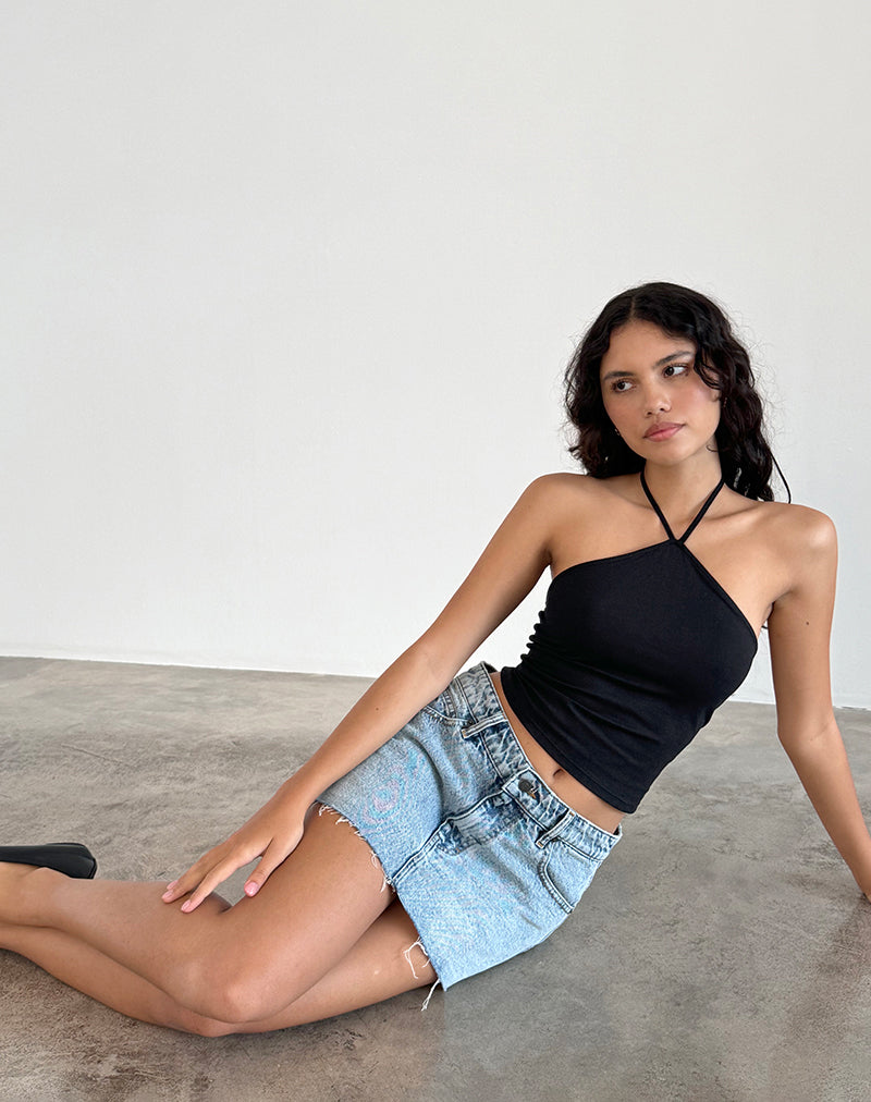 Black Basic Halterneck Top | Layti – motelrocks-com-us