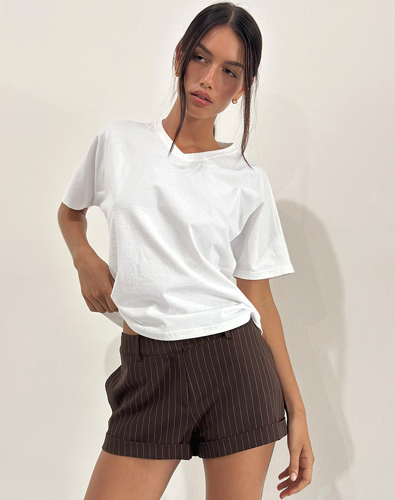 Ivory White Basic Tee Top | Viman – motelrocks-com-us