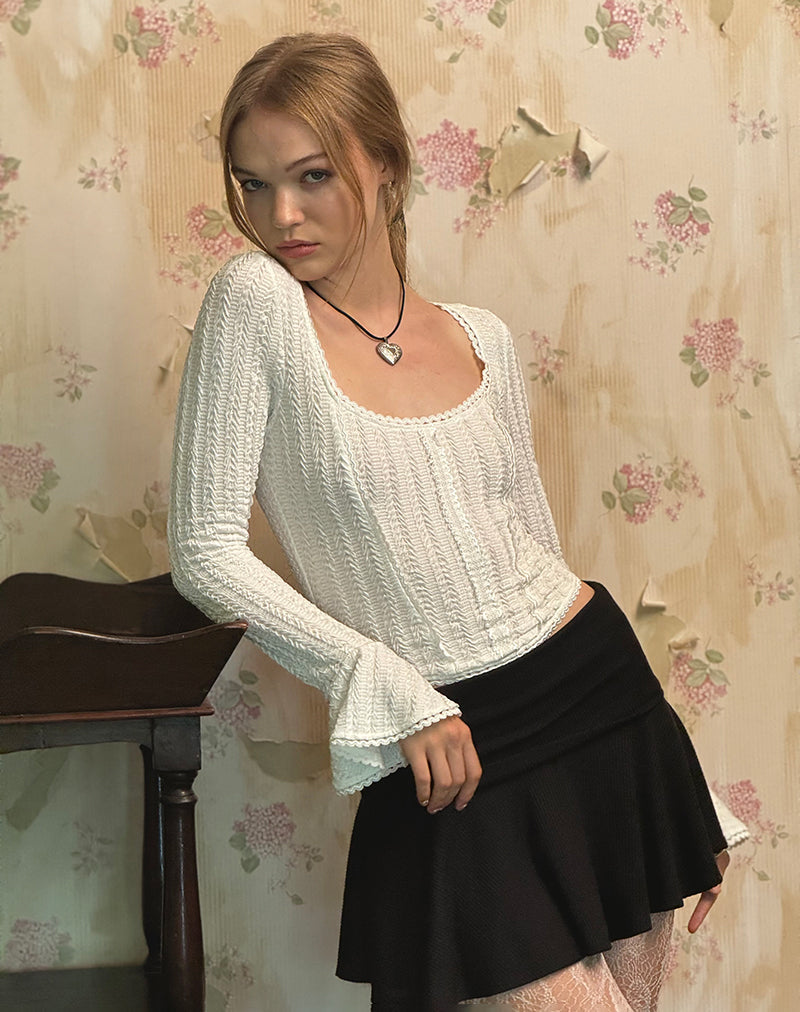 White Extra Long Sleeve Top Binlo Motelrocks Com Us