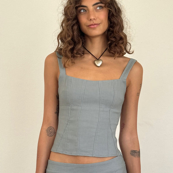 Grey Tie Back Top | Ailsa – motelrocks-com-us