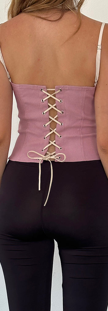 Dusky Pink Corset Top | Alexa – motelrocks-com-us