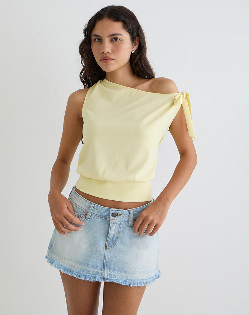 Lemon Tie Shoulder Tee | Aleyah – motelrocks-com-us