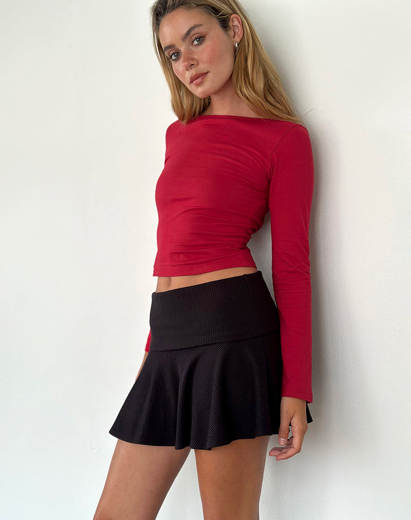 Adrenaline Red Long Sleeve Top | Amabon – motelrocks-com-us