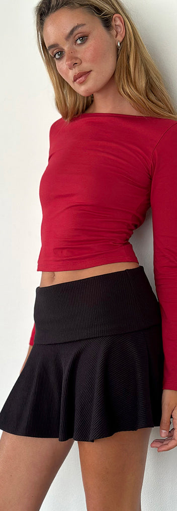 Adrenaline Red Long Sleeve Top | Amabon – motelrocks-com-us