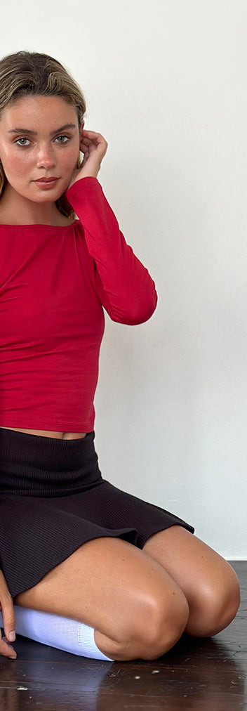 Adrenaline Red Long Sleeve Top | Amabon – motelrocks-com-us