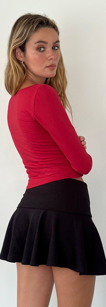 Adrenaline Red Long Sleeve Top | Amabon – motelrocks-com-us