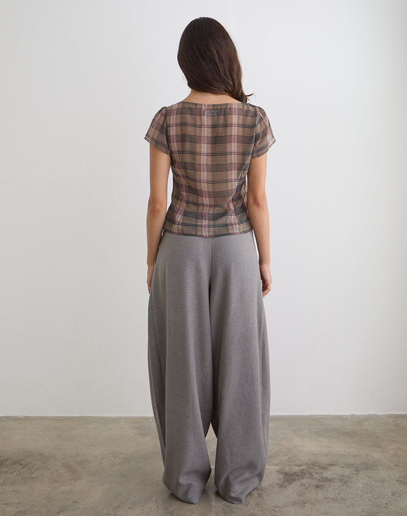 Grey Tailoring Tie Waist Trousers | Arden – motelrocks-com-us