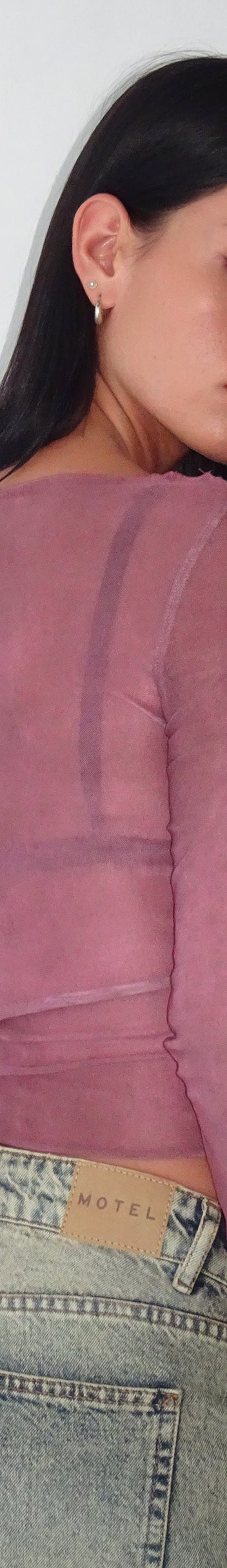 Burgundy with Lace Bra Scan Long Sleeve Top | Armali – motelrocks-com-us