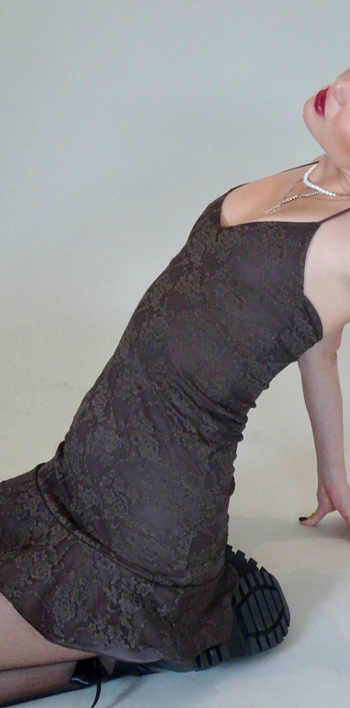 Lace Chestnut Brown Mini Dress | Ashila – motelrocks-com-us