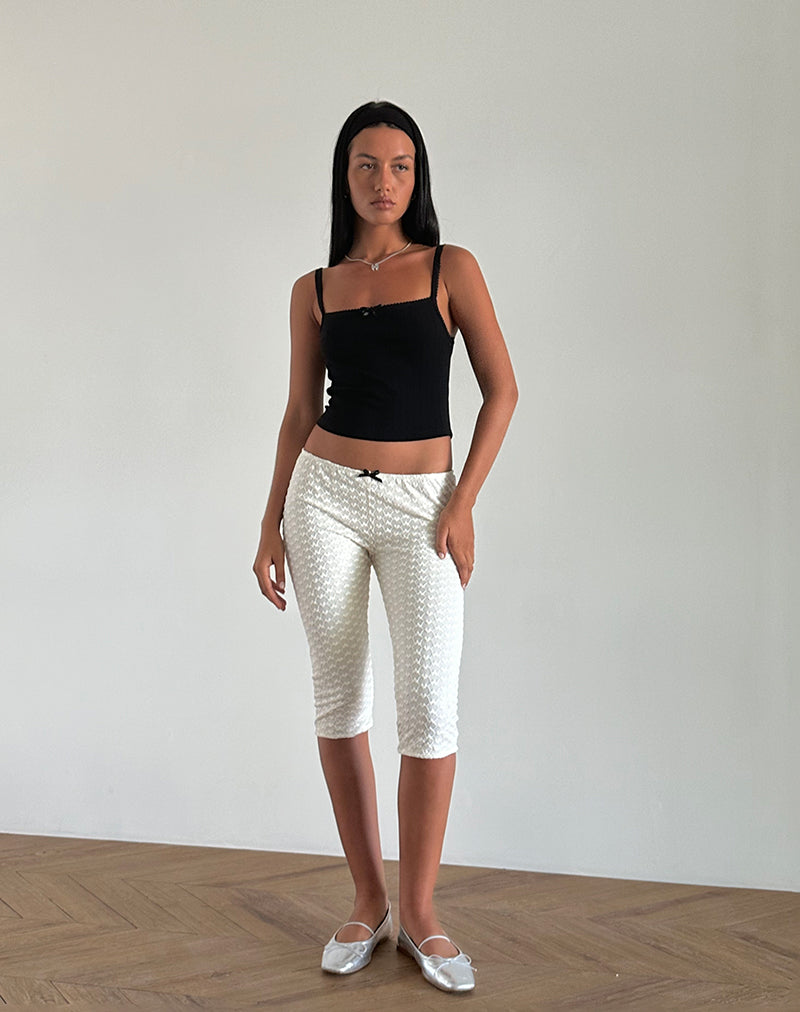 Ivory Heart Lace Capri Trouser | Asih – motelrocks-com-us