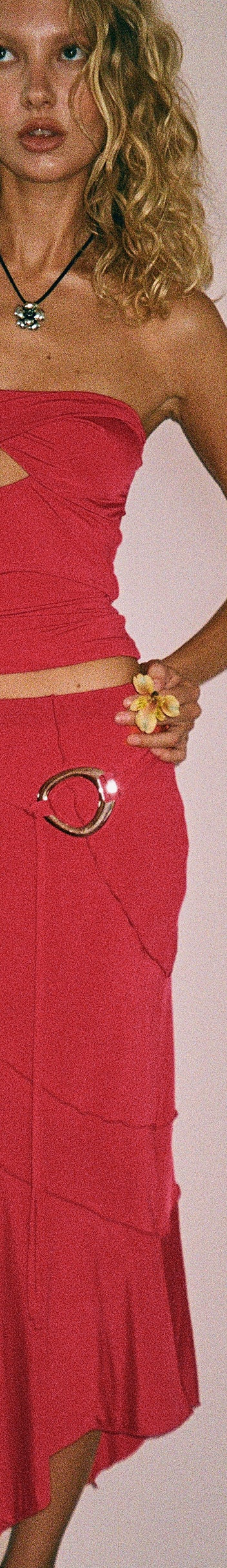 Red Midi Skirt Kimiko Motelrocks Com Us