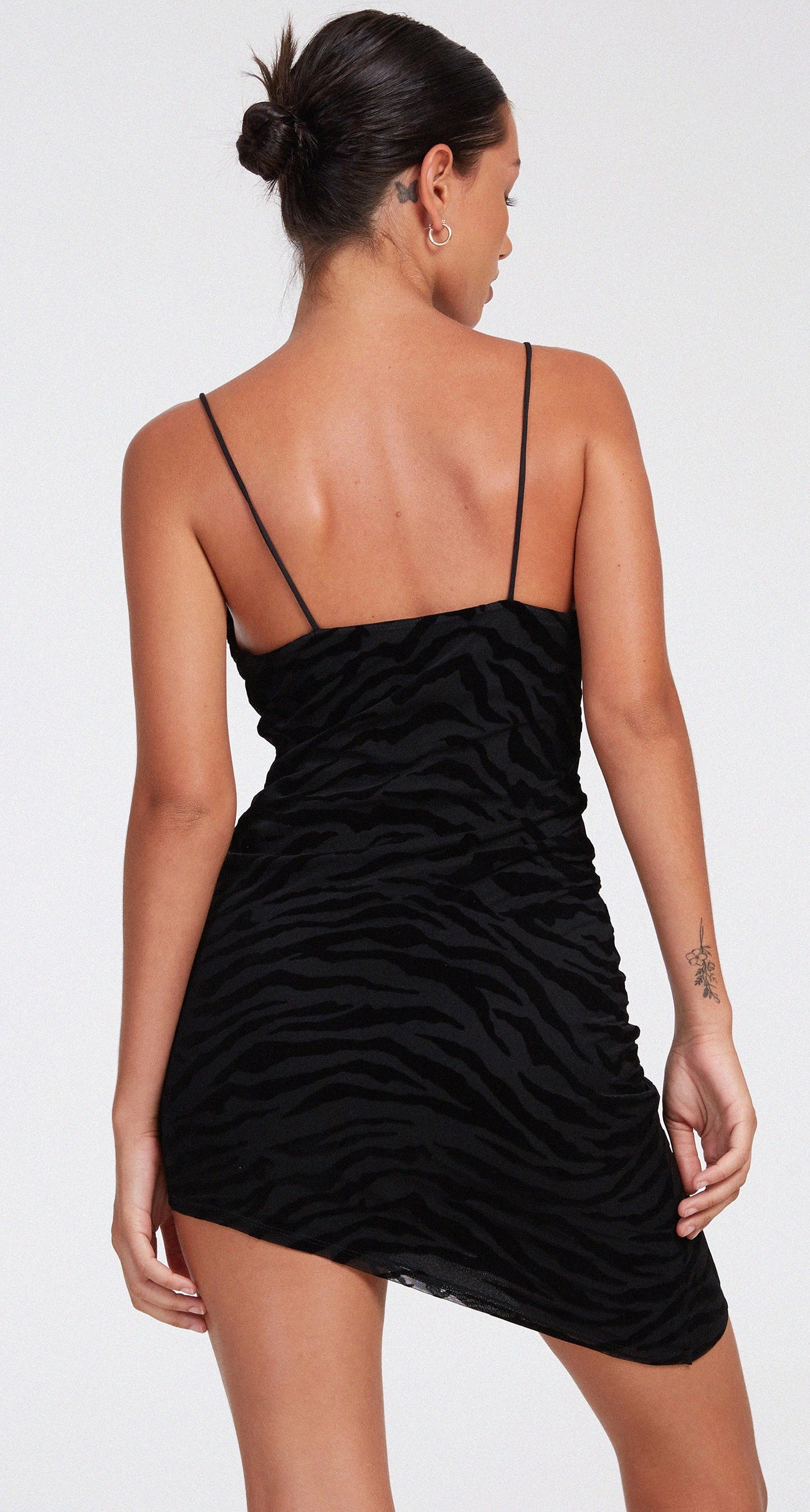 Strappy Black Mesh Zebra Print Mini Dress | Batia – motelrocks-com-us