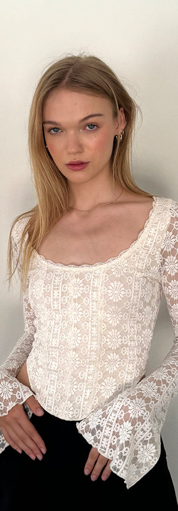 Ivory Regal Lace Top | Belle – motelrocks-com-us