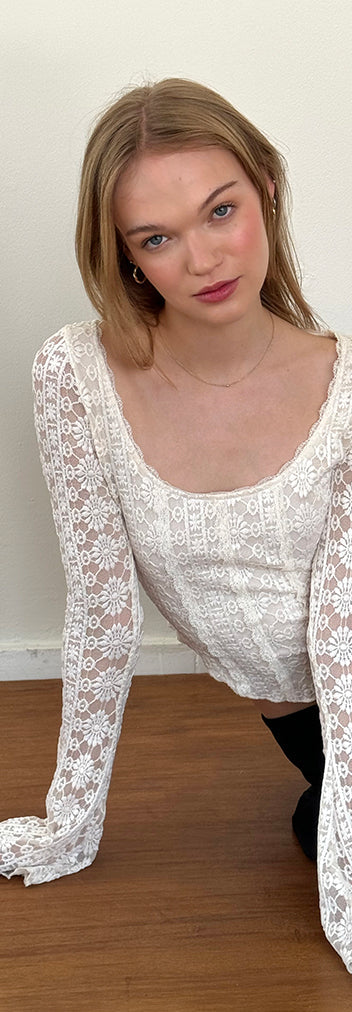 Ivory Regal Lace Top | Belle – motelrocks-com-us