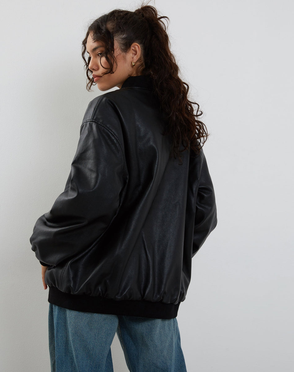 Black PU Jacket | Benta – motelrocks-com-us
