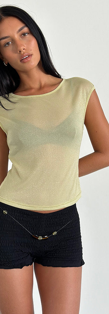 Yellow Shimmer Top | Bentley – motelrocks-com-us