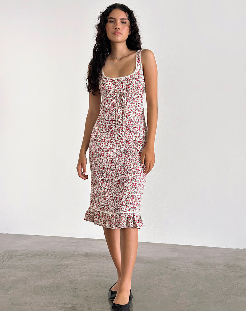 Pretty Ditsy Midi Dress | Bila – motelrocks-com-us