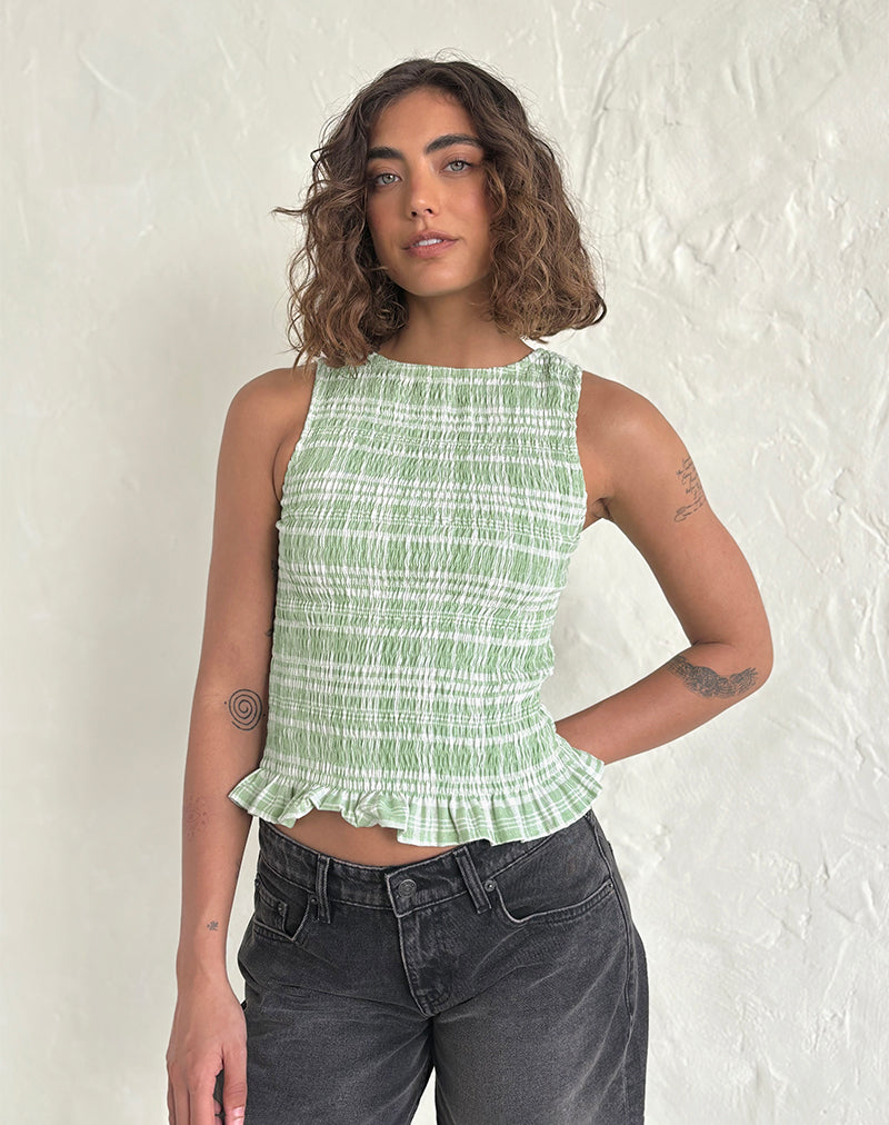 Neo Mint Table Cloth Shirred Top | Birita – motelrocks-com-us