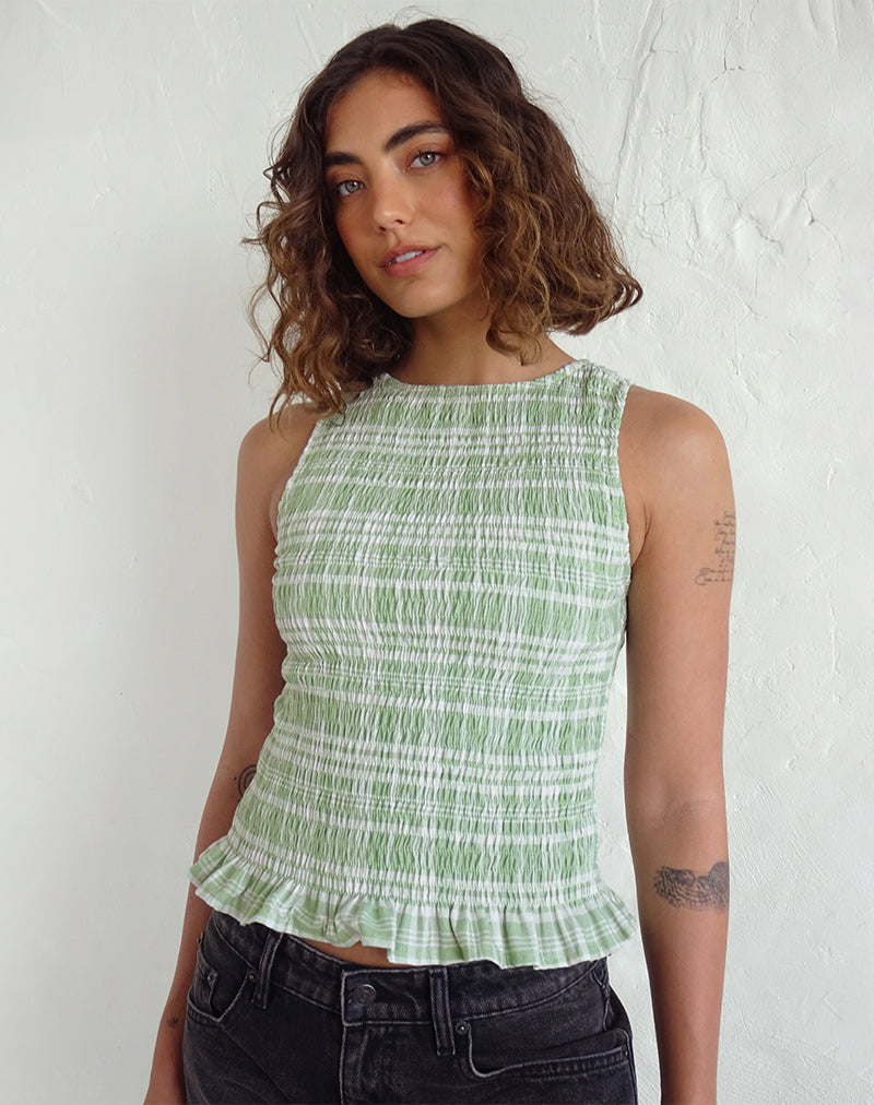 Neo Mint Table Cloth Shirred Top | Birita – motelrocks-com-us
