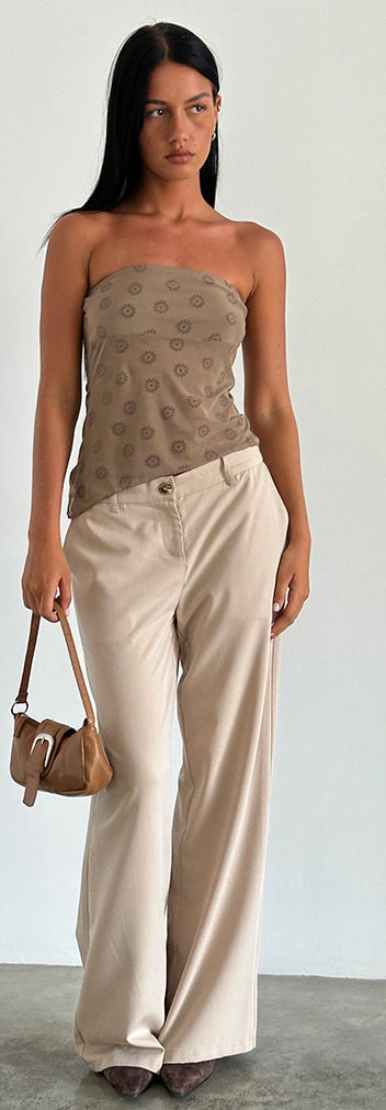 Daisy Flock Light Brown Top | Bistara – motelrocks-com-us