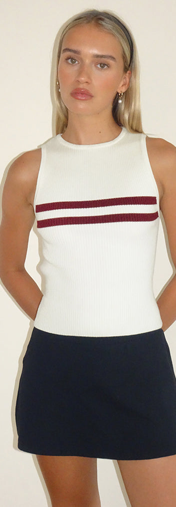 Ivory with Red Stripes Vest | Bonisa – motelrocks-com-us