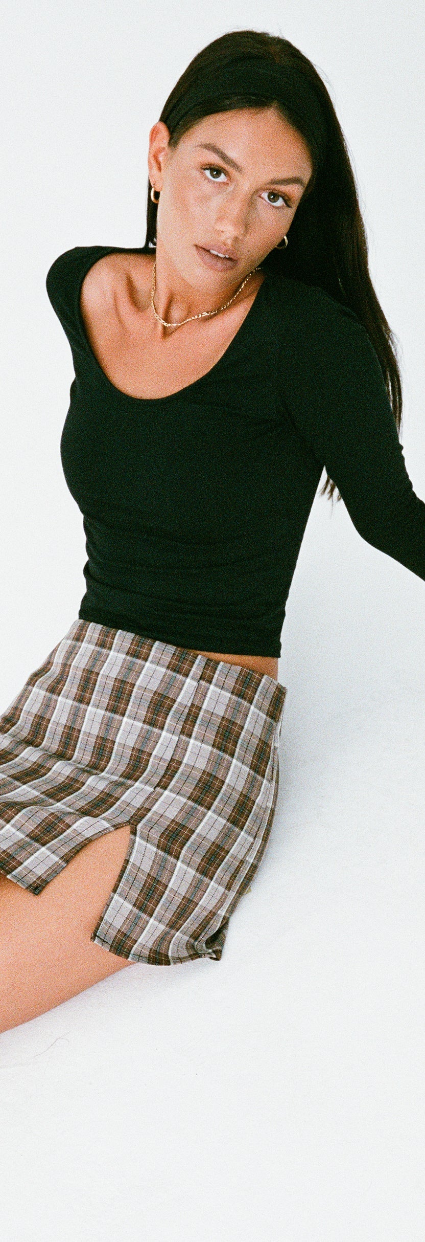 Black Long Sleeve Scoop Neck Top | Bonlo – motelrocks-com-us