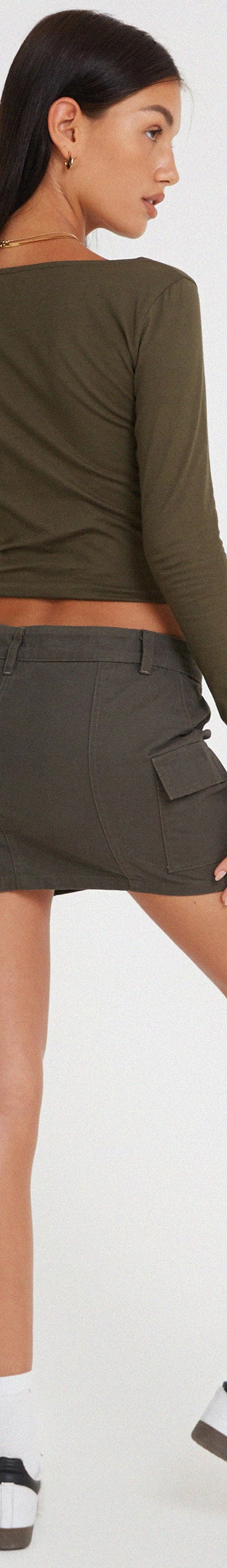 Green Long Sleeve Scoop Neck Top | Bonlo – motelrocks-com-us