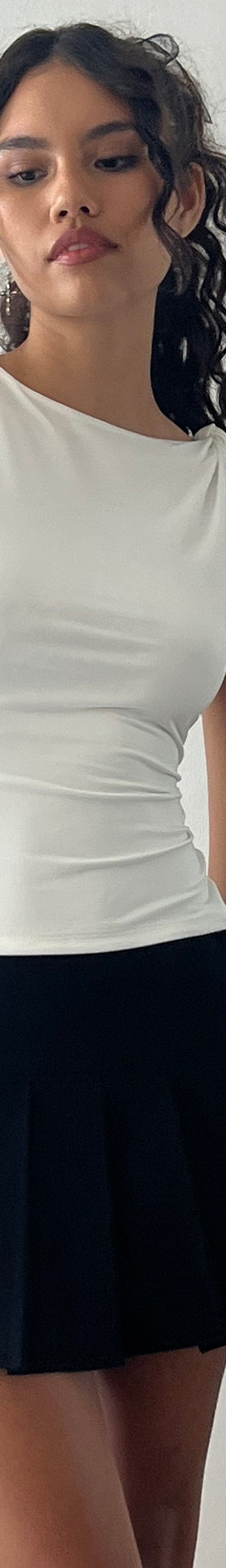 Ivory Asymmetric Sleeveless Top | Cambrie – motelrocks-com-us