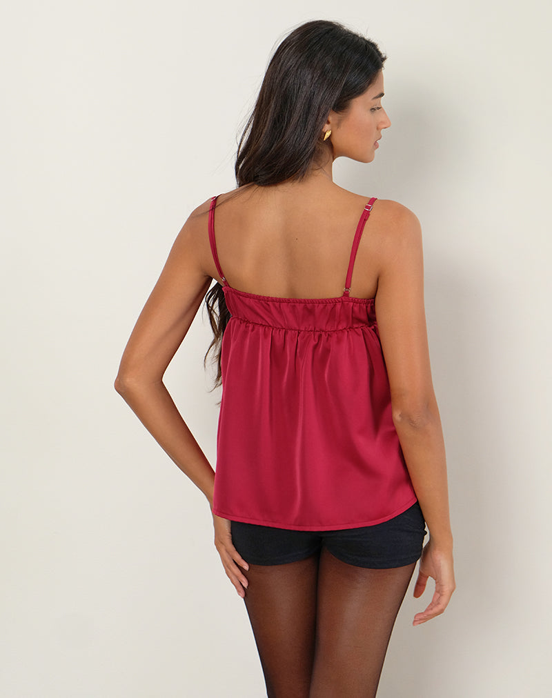 Red Satin Longline Cami Top | Camden – motelrocks-com-us