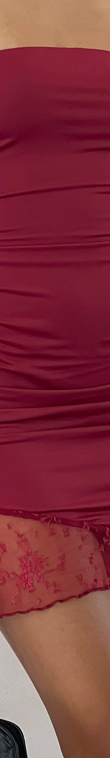 Dark Cherry Bandeau Mini Dress | Carlie – motelrocks-com-us