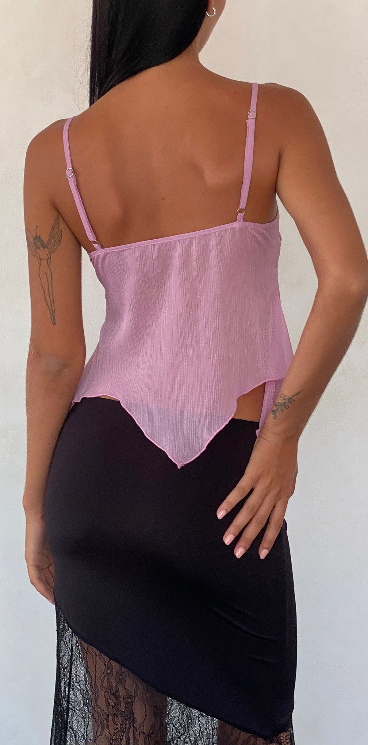 Shimmer Pink Longline Top | Carmeline – motelrocks-com-us