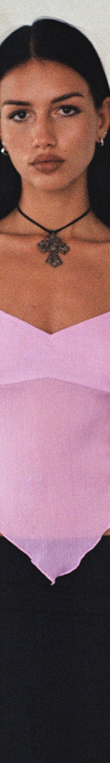 Shimmer Pink Longline Top | Carmeline – motelrocks-com-us