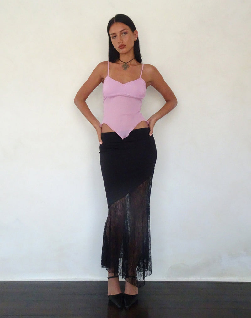 Shimmer Pink Longline Top | Carmeline – motelrocks-com-us