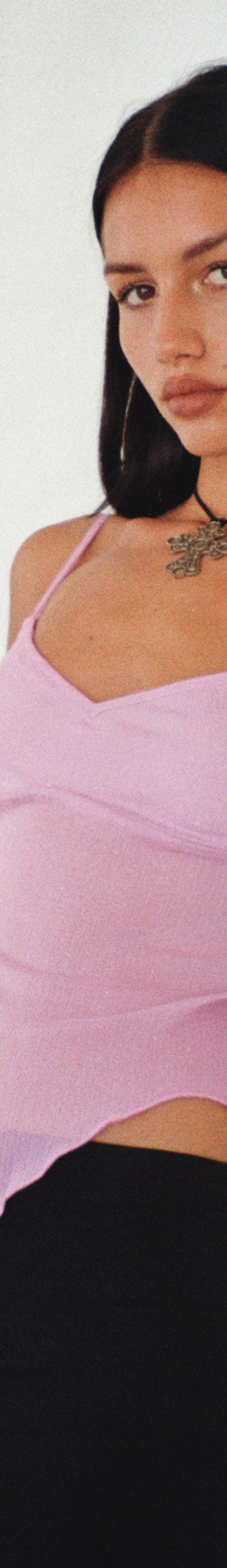 Shimmer Pink Longline Top | Carmeline – motelrocks-com-us