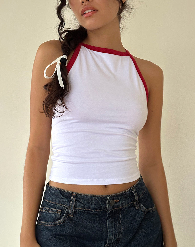 White with Red Binding Vest Top | Carti – motelrocks-com-us