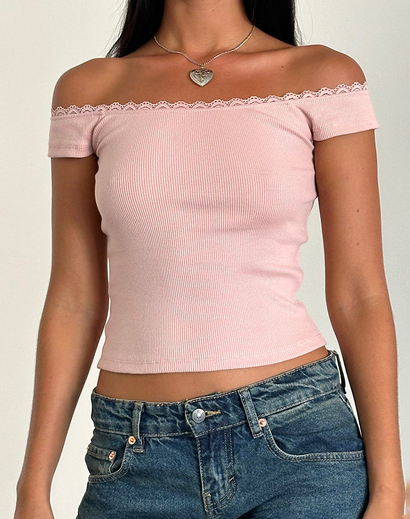 Pink Lady Rib Lace Top | Chacha – motelrocks-com-us