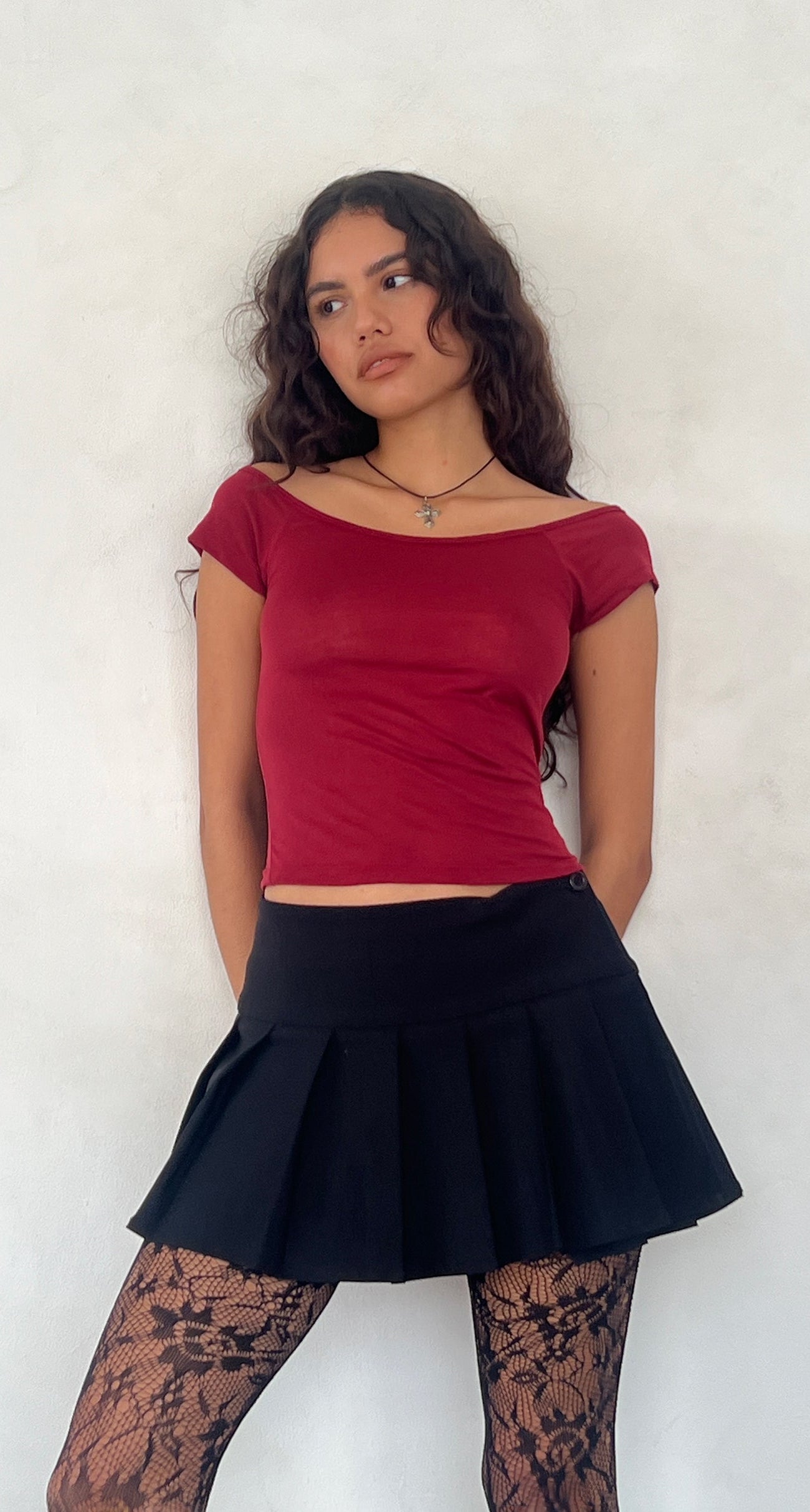 Adrenaline Red Off The Shoulder Top | Charya – motelrocks-com-us