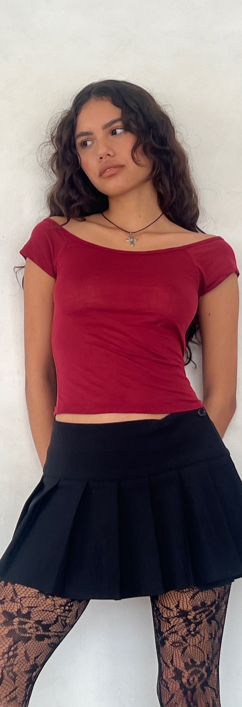 Adrenaline Red Off The Shoulder Top | Charya – motelrocks-com-us