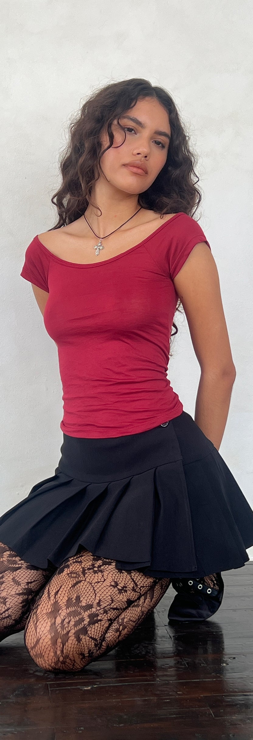 Adrenaline Red Off The Shoulder Top | Charya – motelrocks-com-us