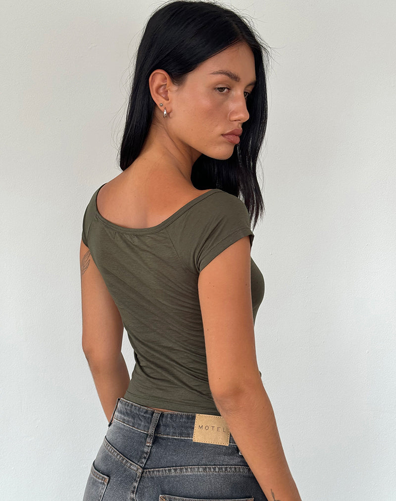 Olive Off The Shoulder Top | Charya – motelrocks-com-us