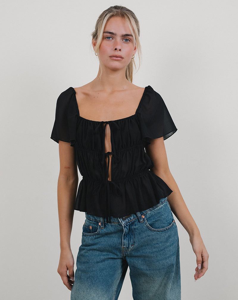 Black Tie Front Top | Cintan – motelrocks-com-us