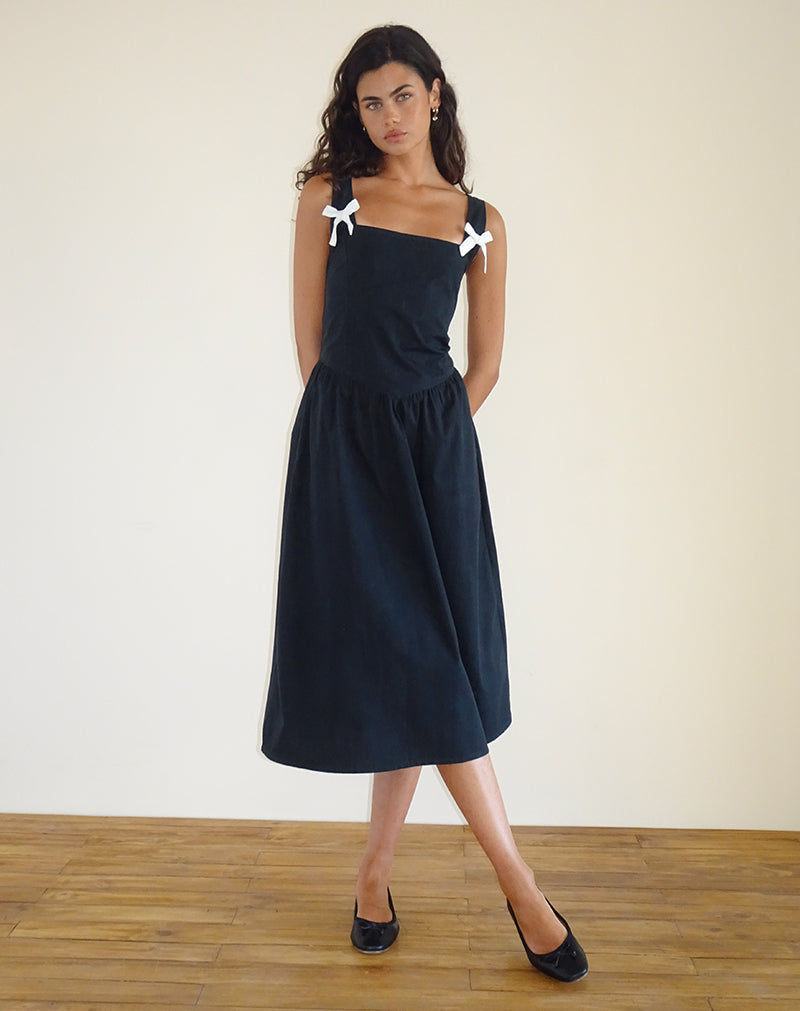Tap Shoe Midi Dress with Off White Bows | Clesiel – motelrocks-com-us
