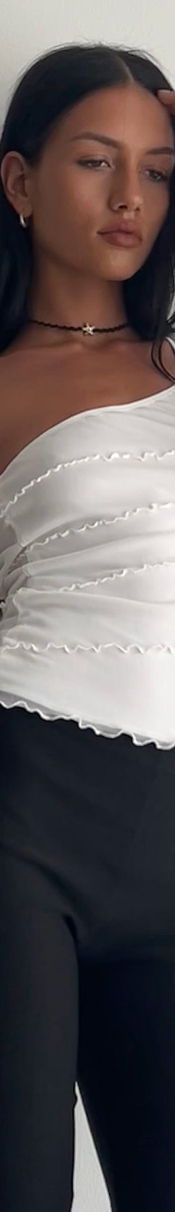 Ivory Mesh One Shoulder Top | Cochise – motelrocks-com-us