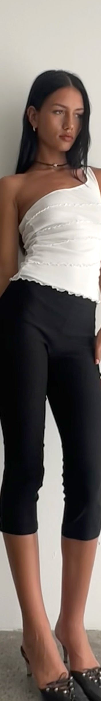 Ivory Mesh One Shoulder Top | Cochise – motelrocks-com-us