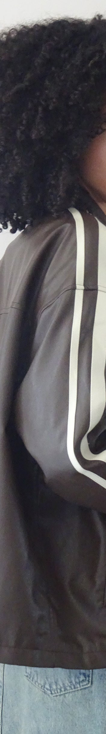 PU Chocolate with Ivory Stripe Jacket | Colton – motelrocks-com-us