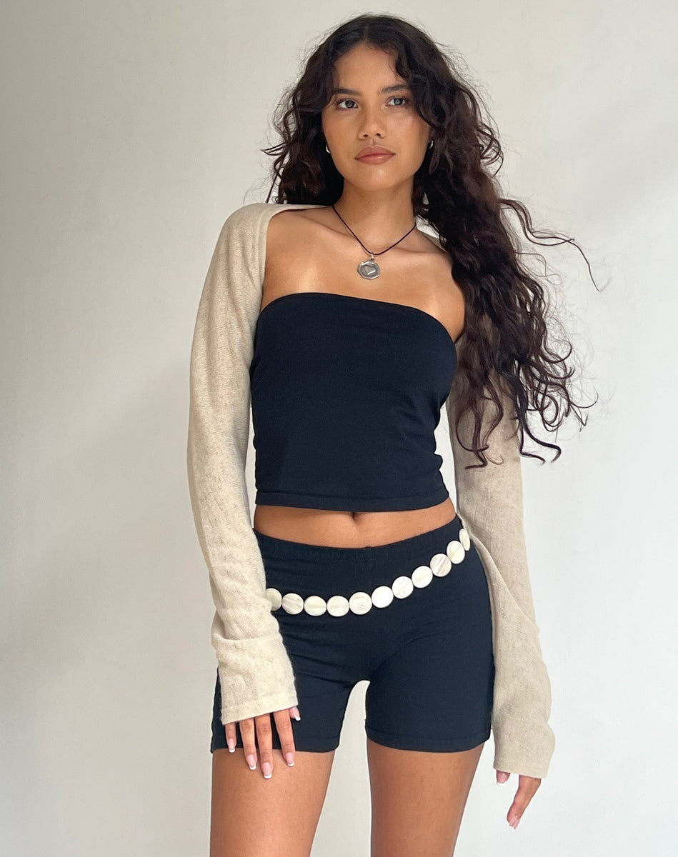Oat Knitted Shrug Top | Dalika – motelrocks-com-us