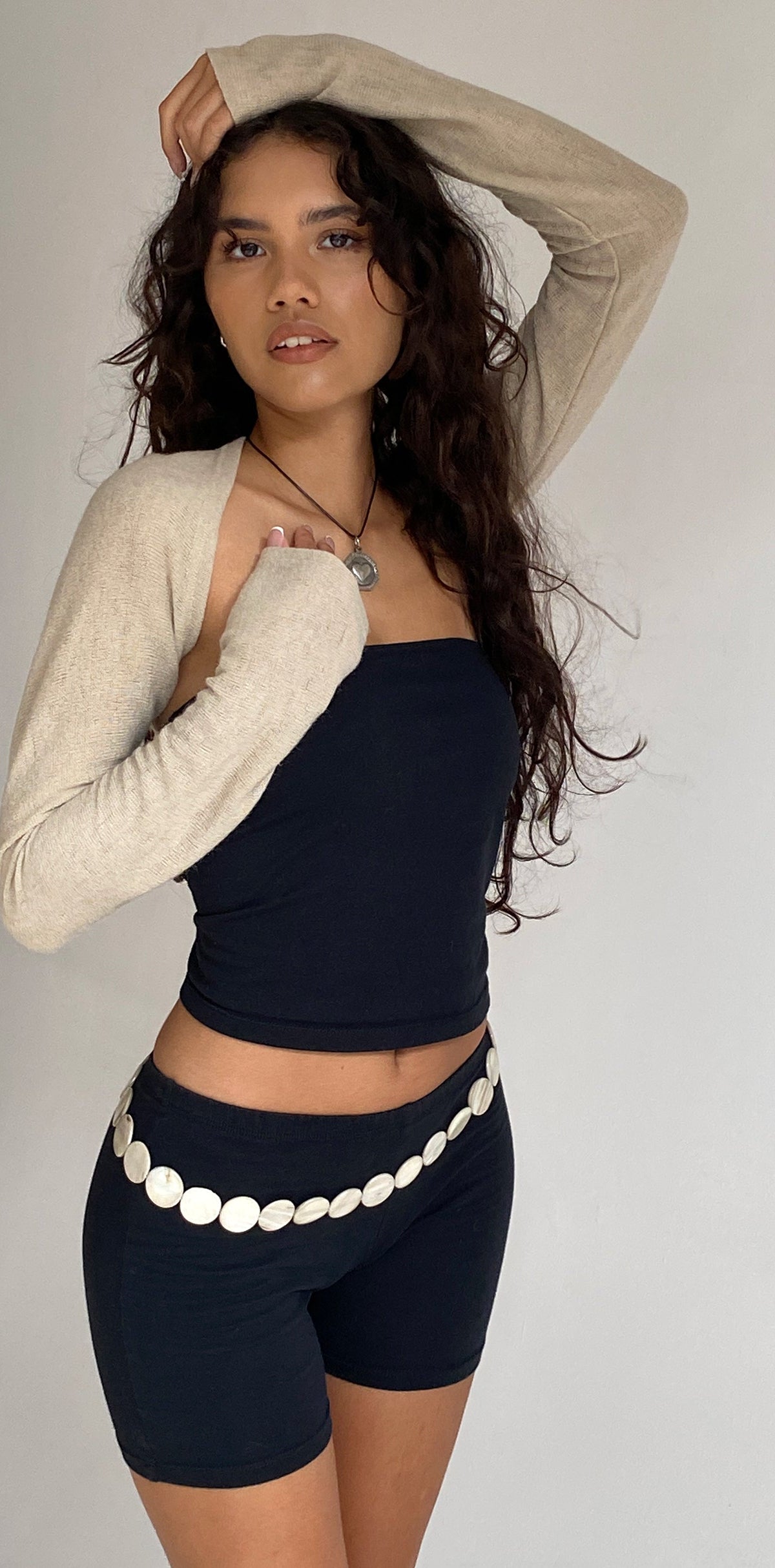 Oat Knitted Shrug Top | Dalika – motelrocks-com-us