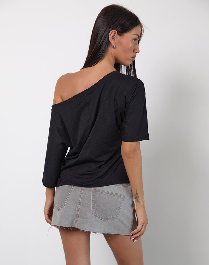 Black Off The Shoulder Top | Daman – motelrocks-com-us